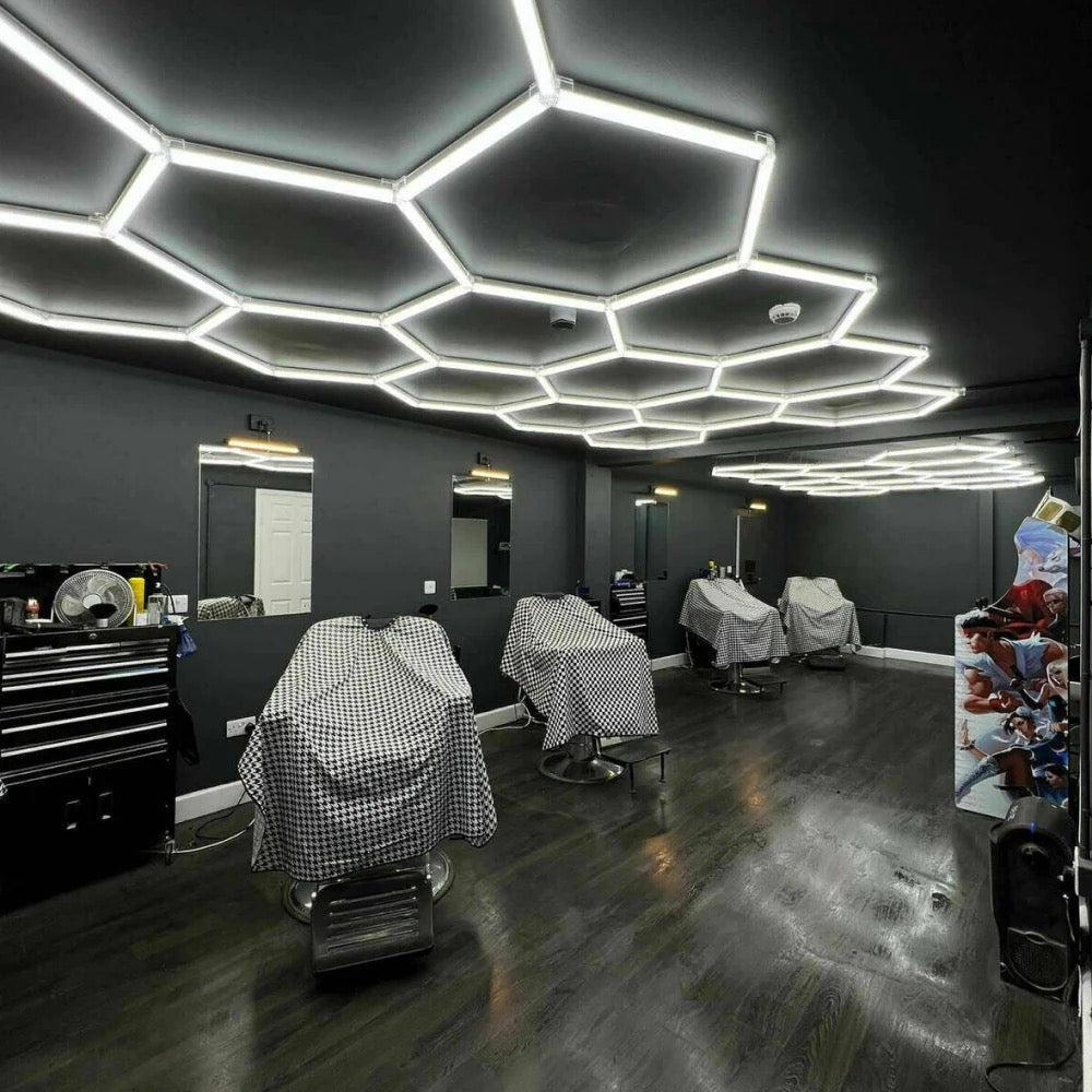 Barber Shop Lighting | Hexagon Lights for Barbershop