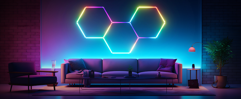 RGB Hexagon Lights | 358 Scenes, App Control, Music Sync